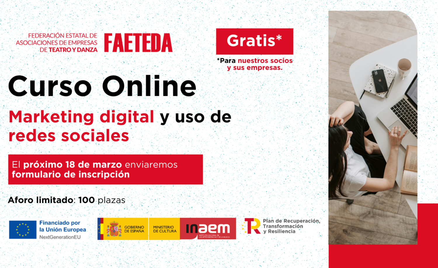 Curso Online de Marketing digital y uso de redes sociales - Faeteda